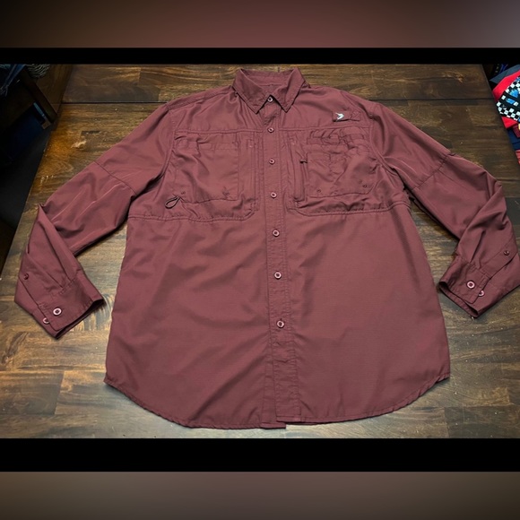 Reel Legends | Shirts | Reel Legends Burgundy Long Sleeve ...